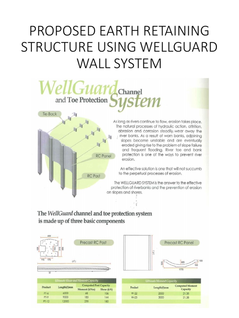 Proposed Earth Retaining Structure Using Wellguard Wall System | PDF
