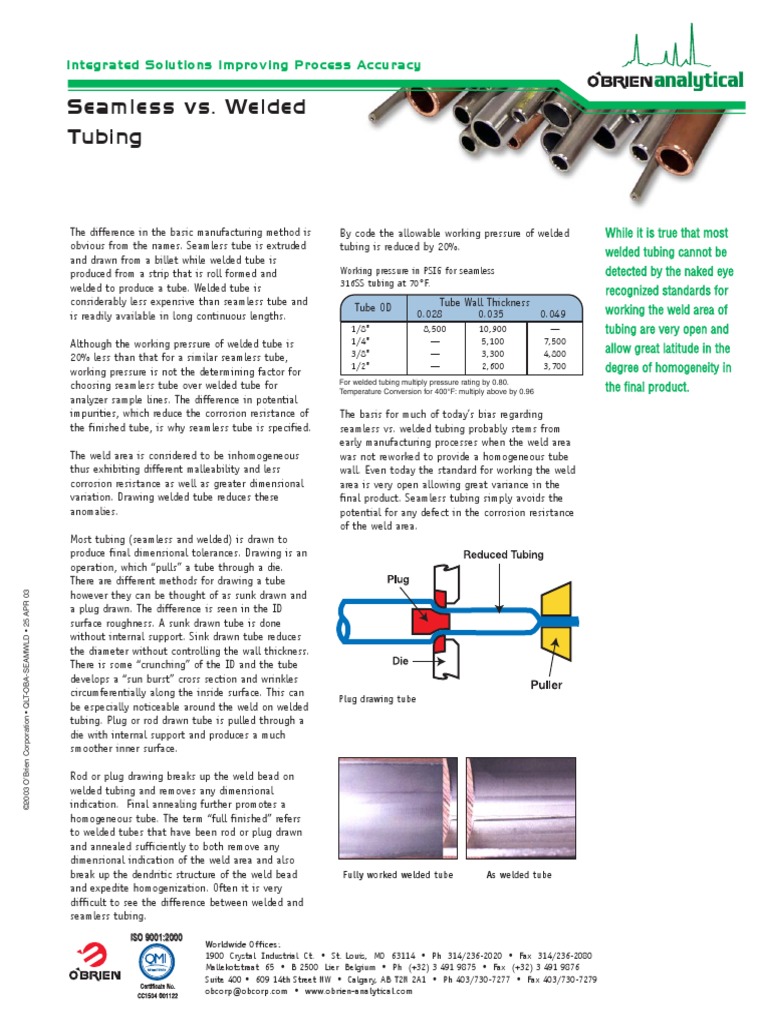 Seamless VS Welded Tubes | PDF | Pipe (Fluid Conveyance) | Welding