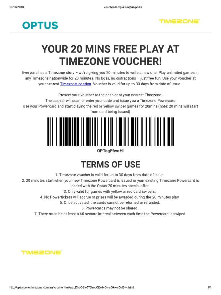 Voucher Template Optus Perks | PDF