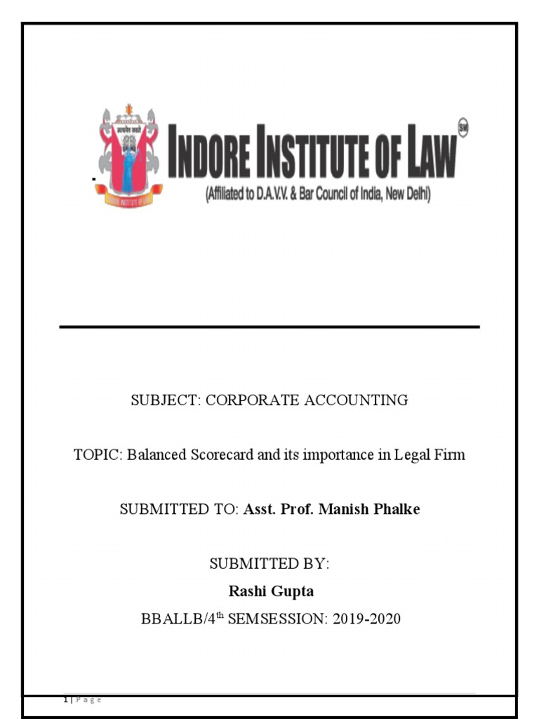 Balanced Scorecard and Its Importance in Legal Firm | PDF | Lawyer ...