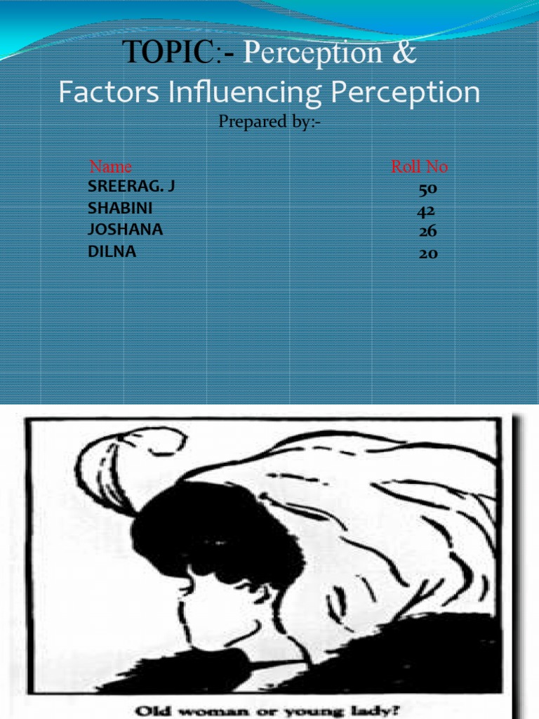 Topic:-: Perception & Factors Influencing Perception | PDF | Value ...