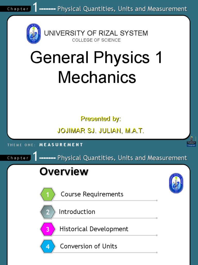 General Physics 1 Mechanics: Presented By: Jojimar Sj. Julian, M.A.T | PDF | Significant Figures ...