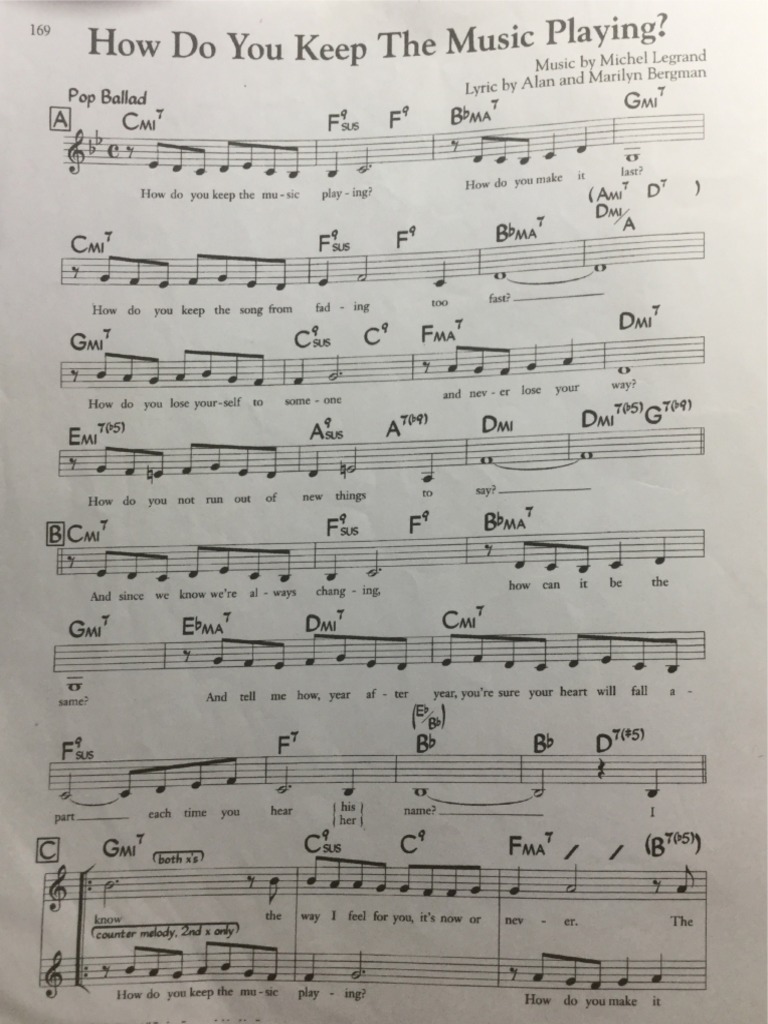 How Do You Keep The Music Playing | PDF