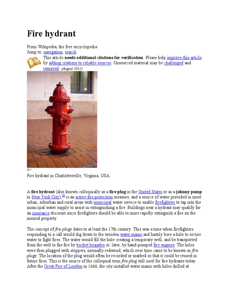 Fire hydrant: navigation search improve this article adding citations ...
