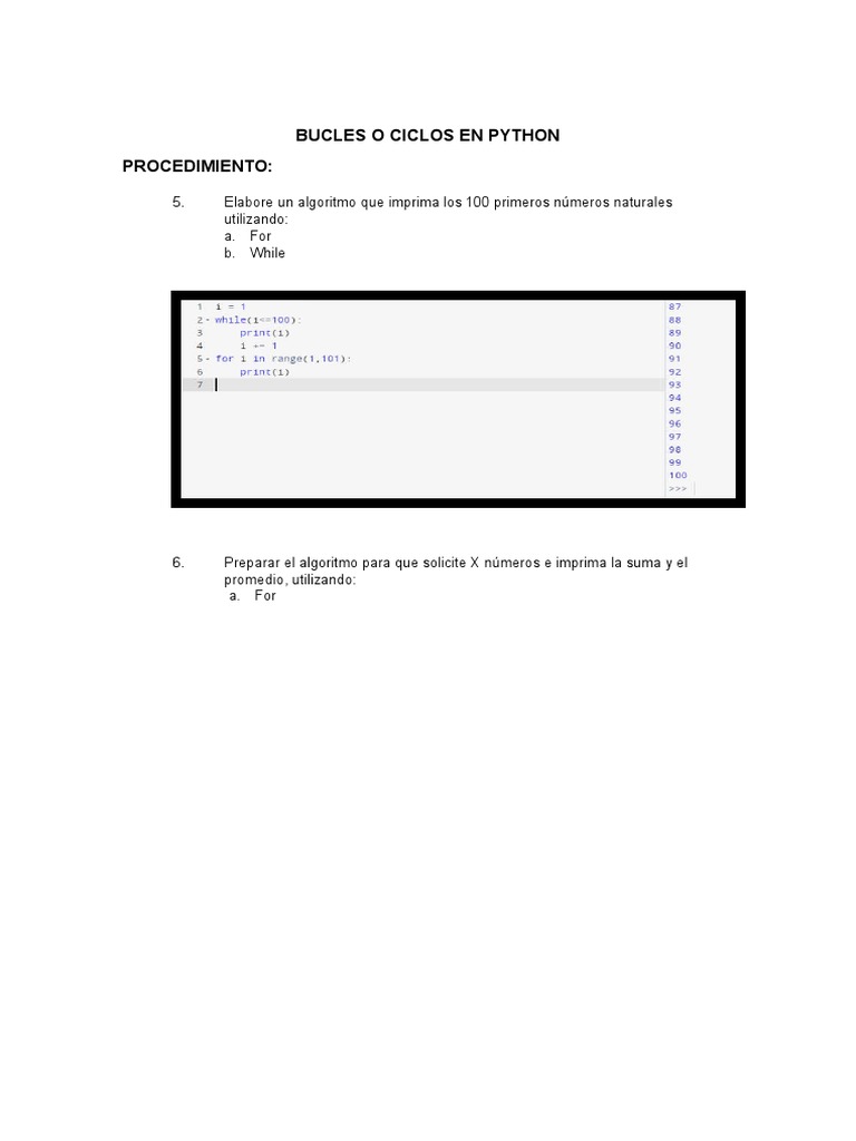Bucles o Ciclos en Python | PDF