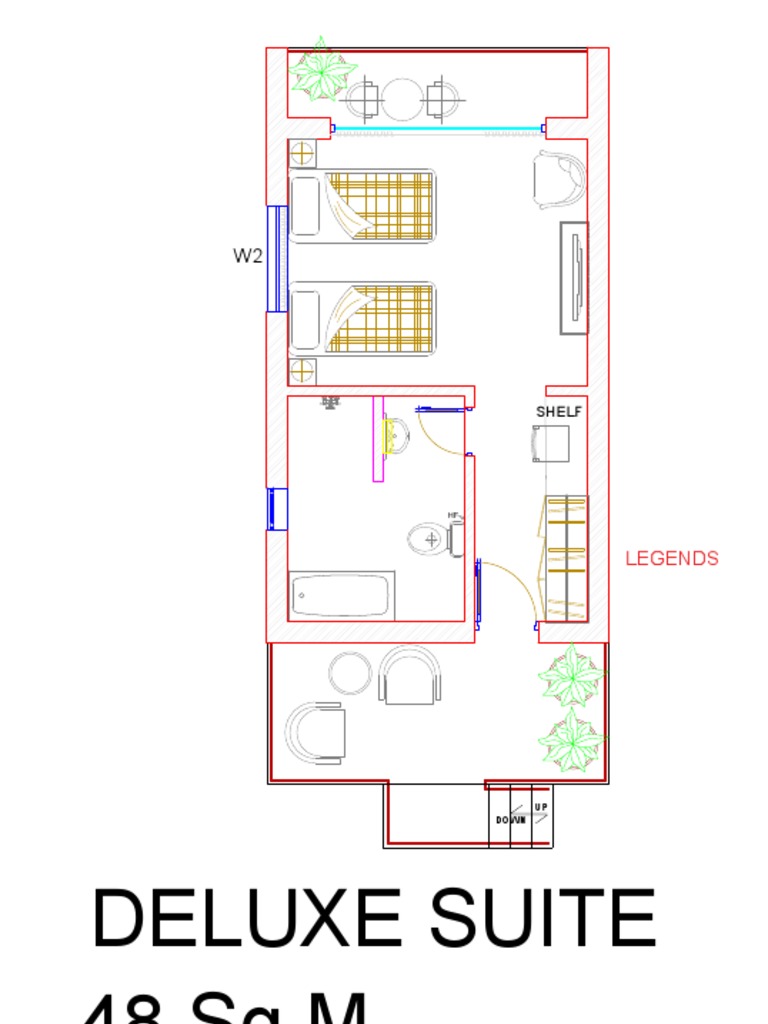 Deluxe suite floor plan 48 sqm | PDF