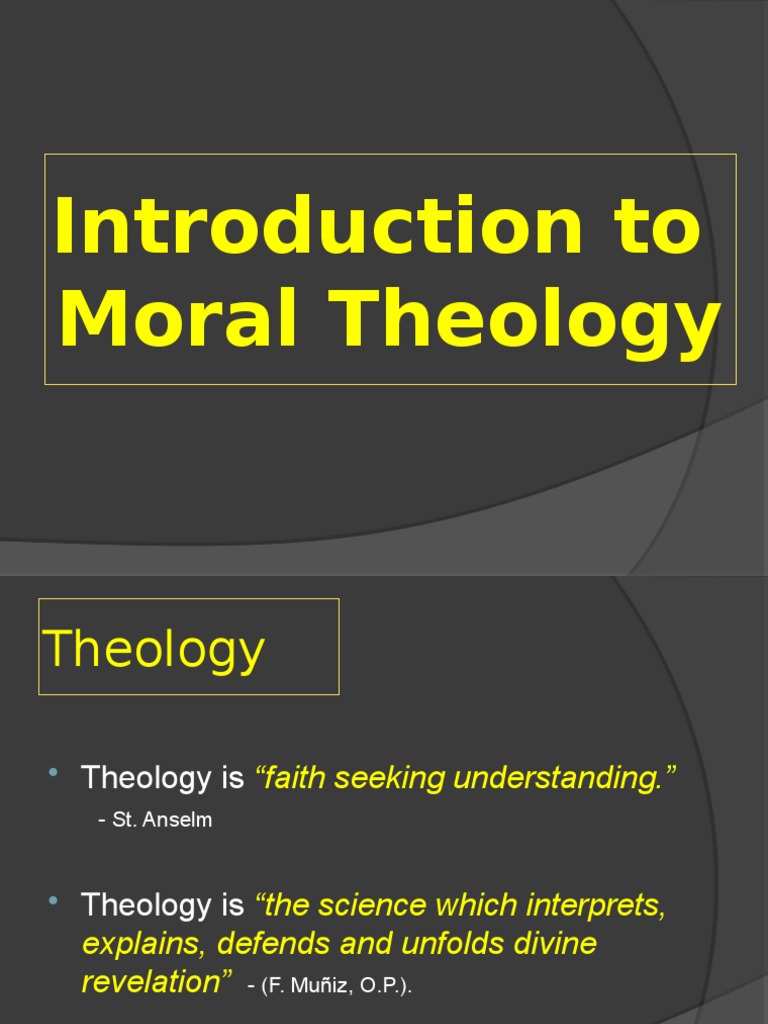 1 Introduction To Moral Theology | PDF | Christian Ethics | Theology