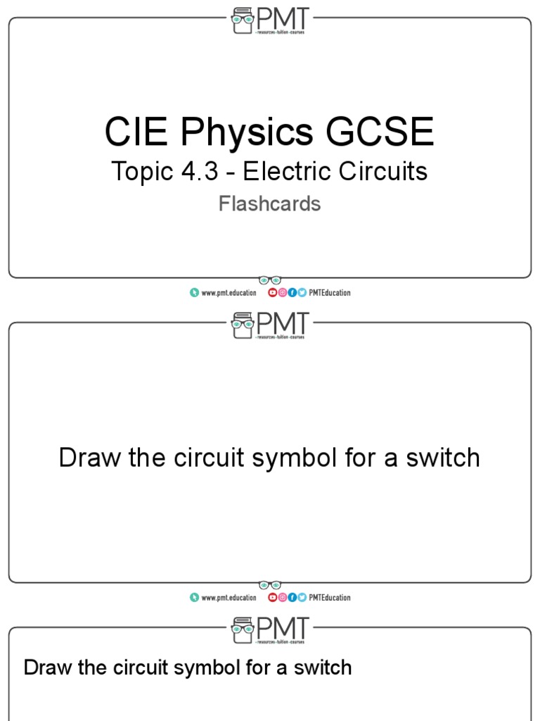 Flashcards - Topic 4.3 Electric Circuits - CIE Physics IGCSE | PDF ...
