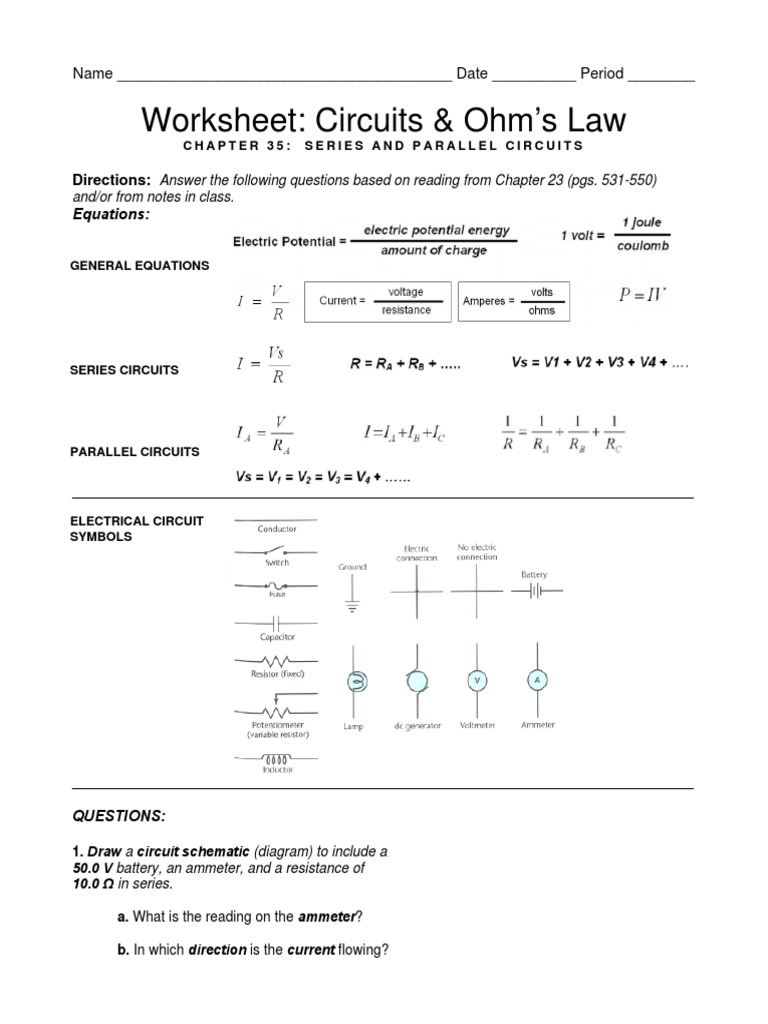 Chapter 35 Circuits and Ohms Law | PDF | Series And Parallel Circuits ...