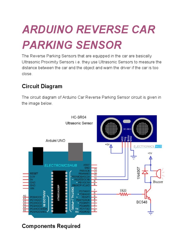Arduino Reverse Car Parking Sensor PDF | Download Free PDF | Electronic Circuits | Arduino