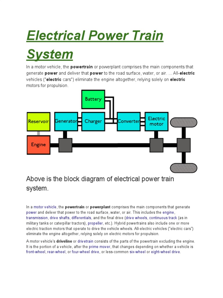 Electrical Power Train System | PDF | Vehicles | Vehicle Technology