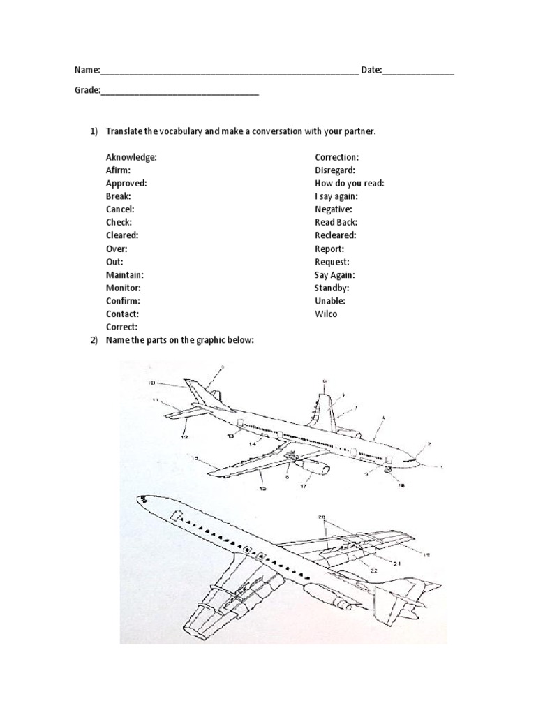 Worksheet 1 Vocabulary PDF | PDF | Airport | Runway