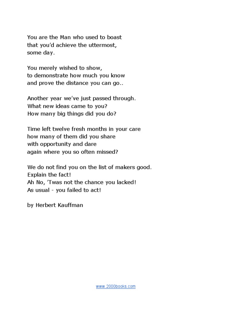 Herbert Kauffman's Victory Poem | PDF | Self-Improvement