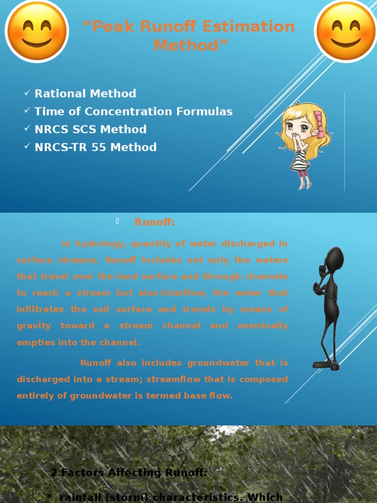 "Peak Runoff Estimation Method": Rational Method Time of Concentration ...