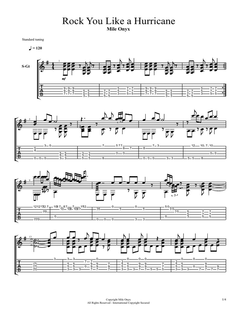 Rock You Like A Hurricane - Guitar Tabs - Mile Karovski Onyx | PDF