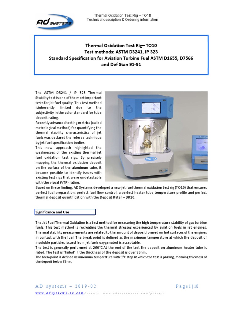 JFTOT Analysis ASTM D1655, D7566 and Def Stan 91-91 | PDF | Jet Fuel | Vacuum Tube