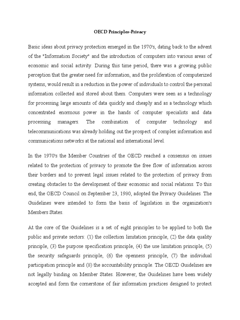 The Origins and Core Principles of Privacy Protection According to the ...