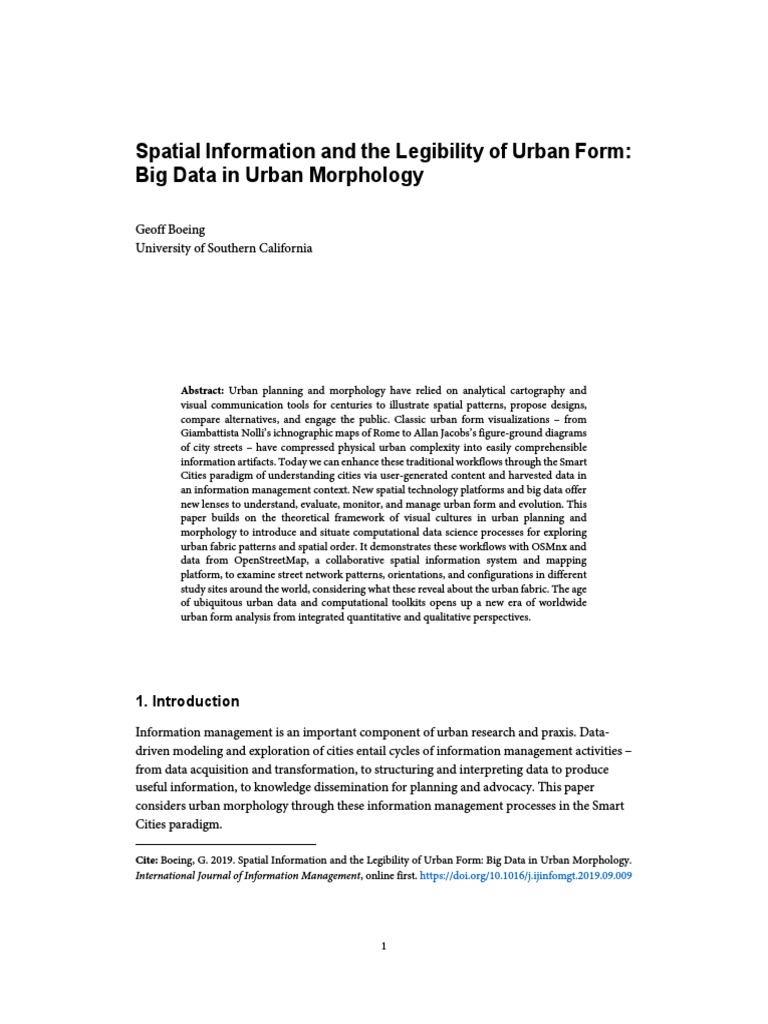 Spatial Information and The Legibility of Urban Form: Big Data in Urban ...
