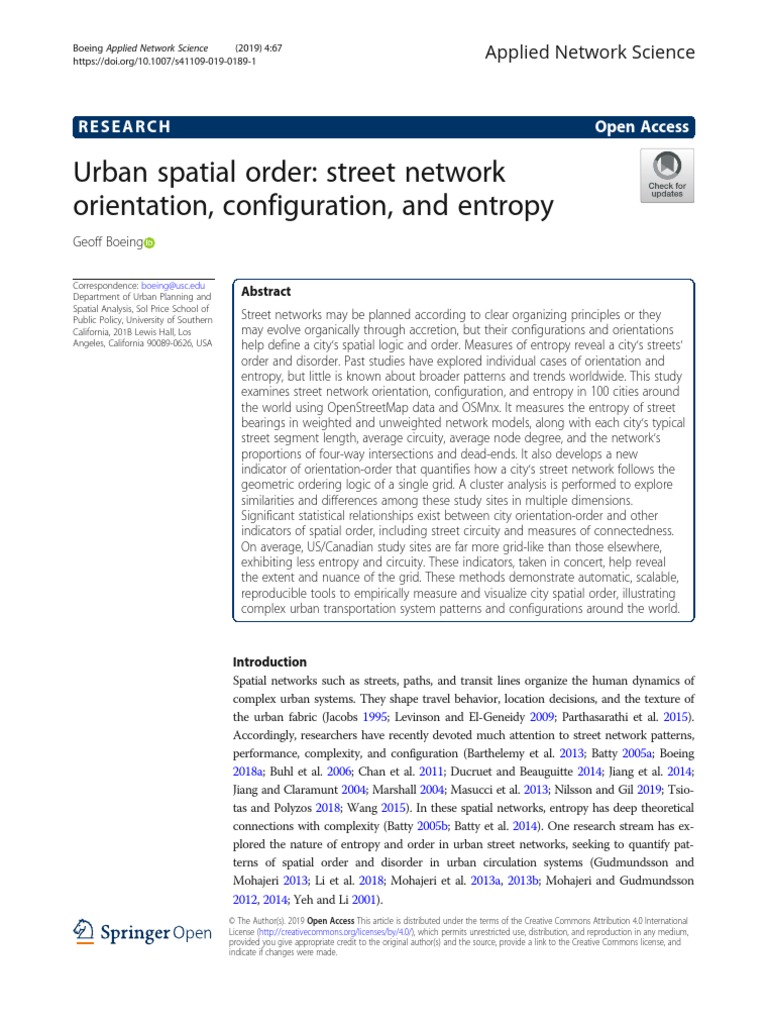 Urban Spatial Order: Street Network Orientation, Configuration, and ...