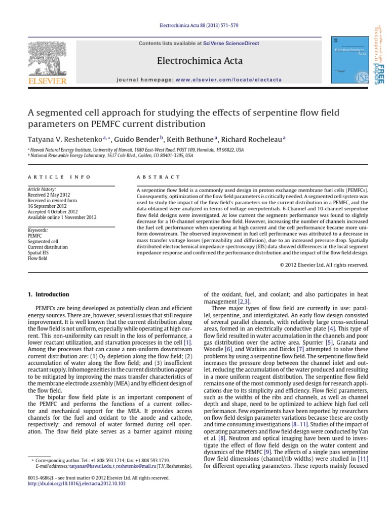 A Segmented Cell Approach For Studying The Effects of Serpentine Flow ...