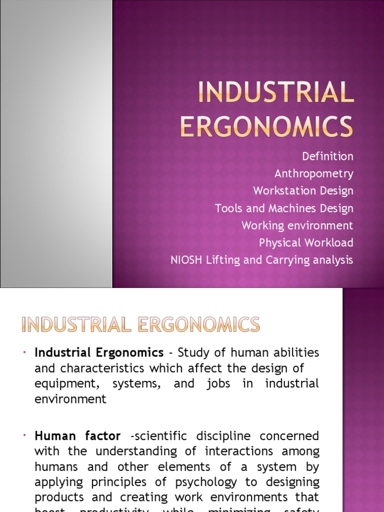 Industrial Ergonomics and Workstation Design | PDF | Anthropometry ...
