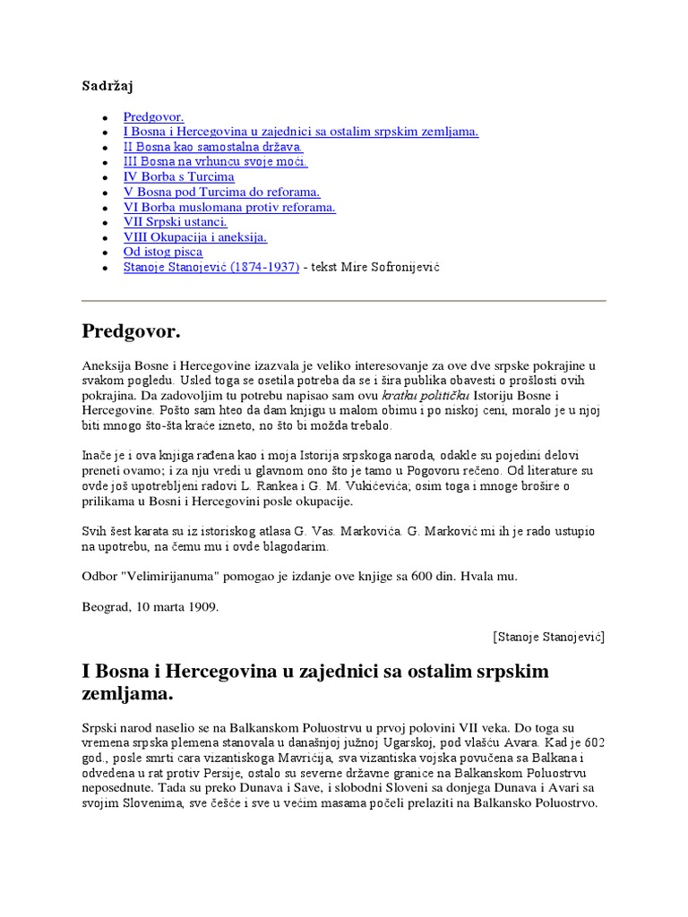 Stanoje Stanojević - Istorija Bosne I Hercegovine PDF | PDF