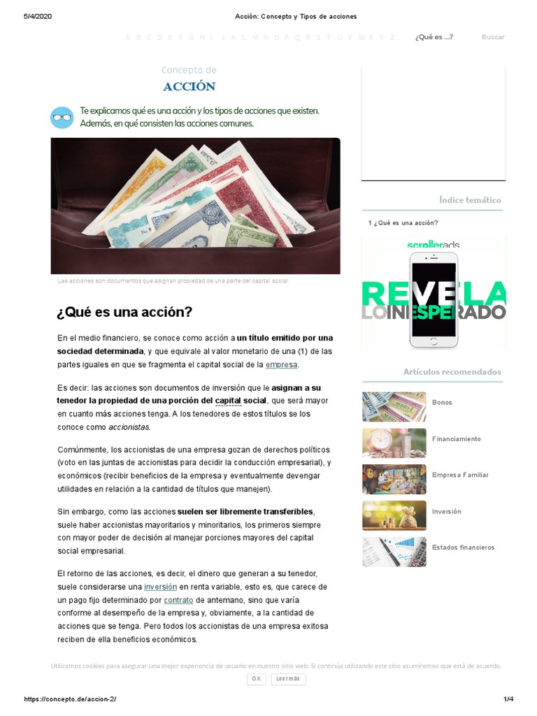 Tipos de Acciones en Finanzas | PDF | Acciones preferentes | Compartir ...