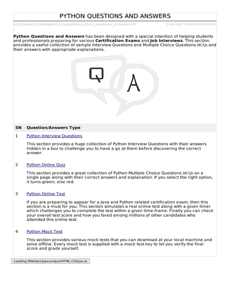 Python Questions and Answers | PDF