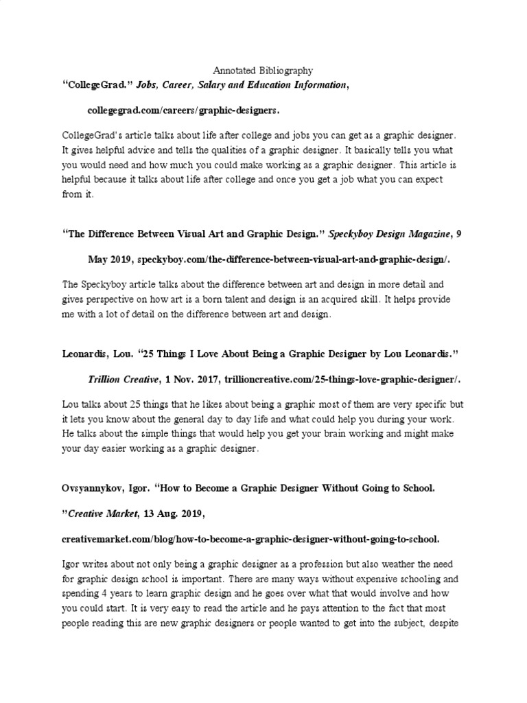 Annotated Bibliography | PDF | Graphic Design | Design
