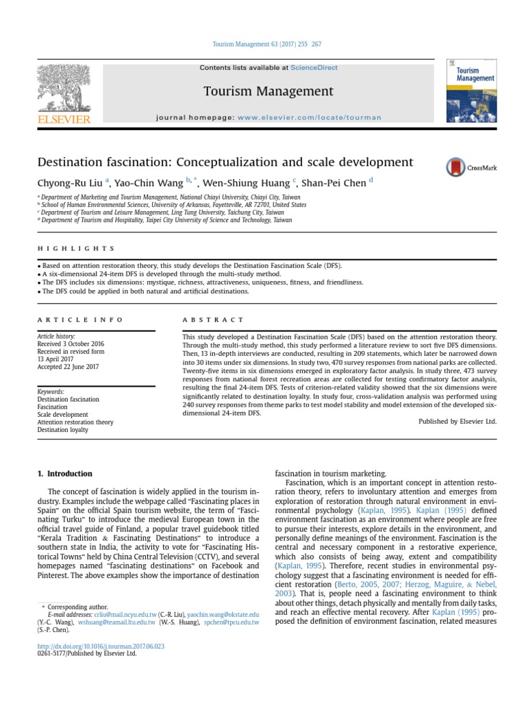 Destination Attractiveness Scale | PDF | Factor Analysis | Attention