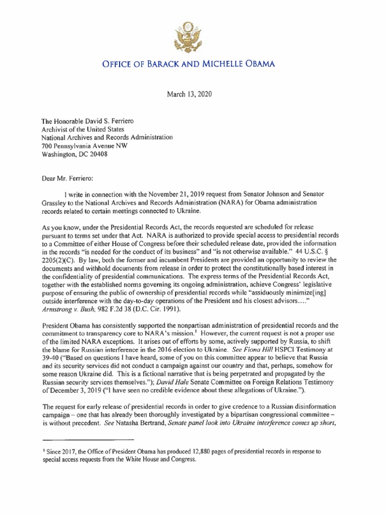 Read Letter From Obama's Office | PDF