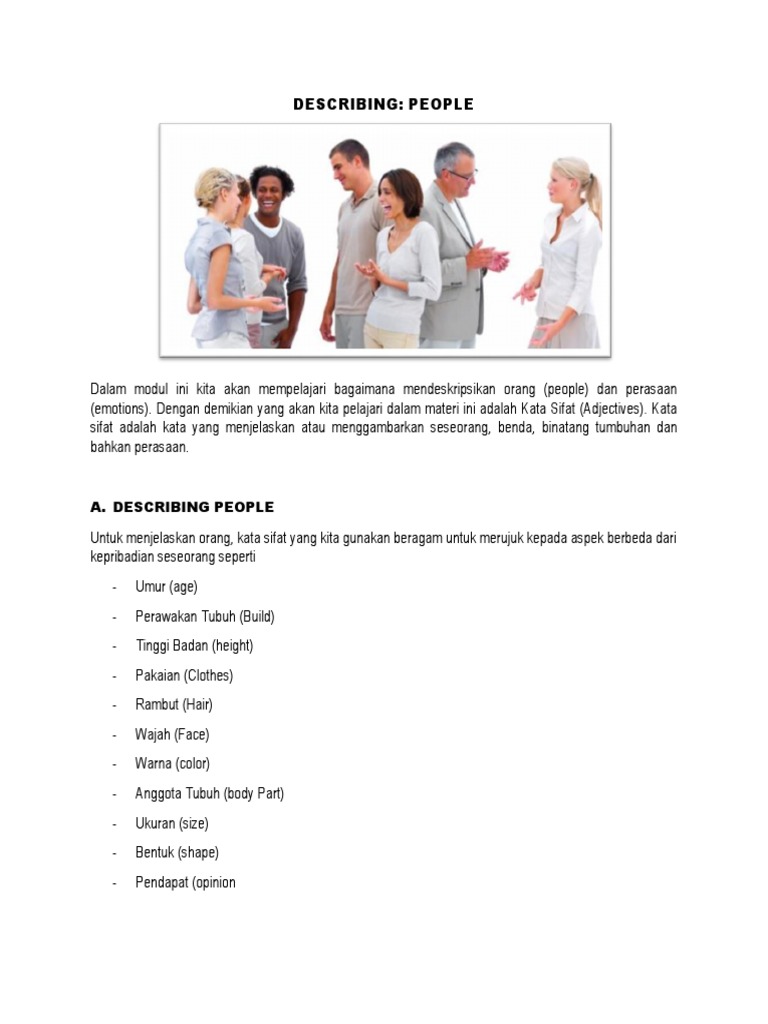 Materi Describing People Things and Places | PDF