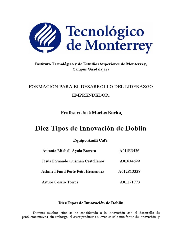 10 Tipos de Innovación de Doblin | PDF | Innovación | Marca
