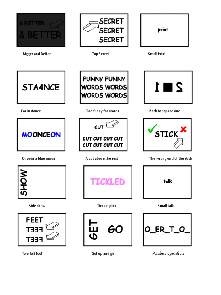 Rebus Puzzles Worksheet Pdf