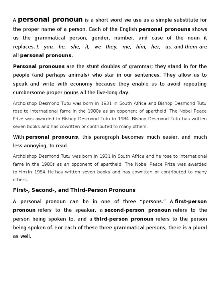 Notes About Pronouns | PDF | Pronoun | Clause