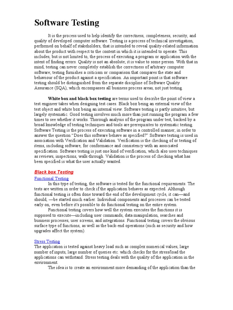 Software Testing | PDF | Software Testing | Software Release Life Cycle