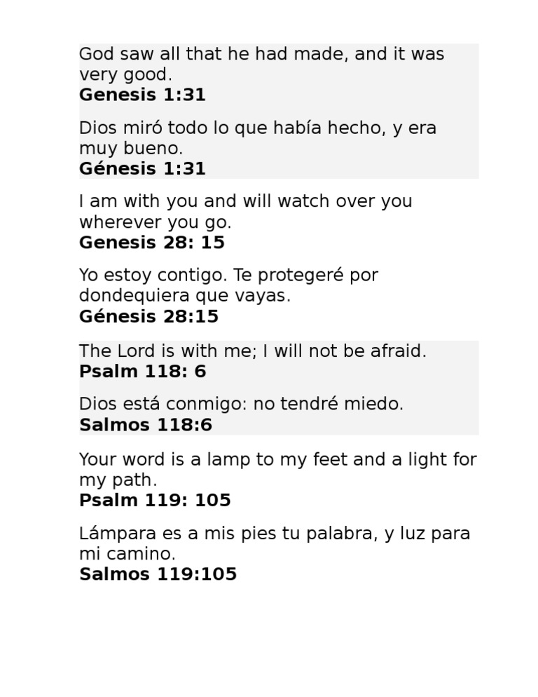 Bible Memory Verses in English and Spanish | PDF | Religión y creencia ...