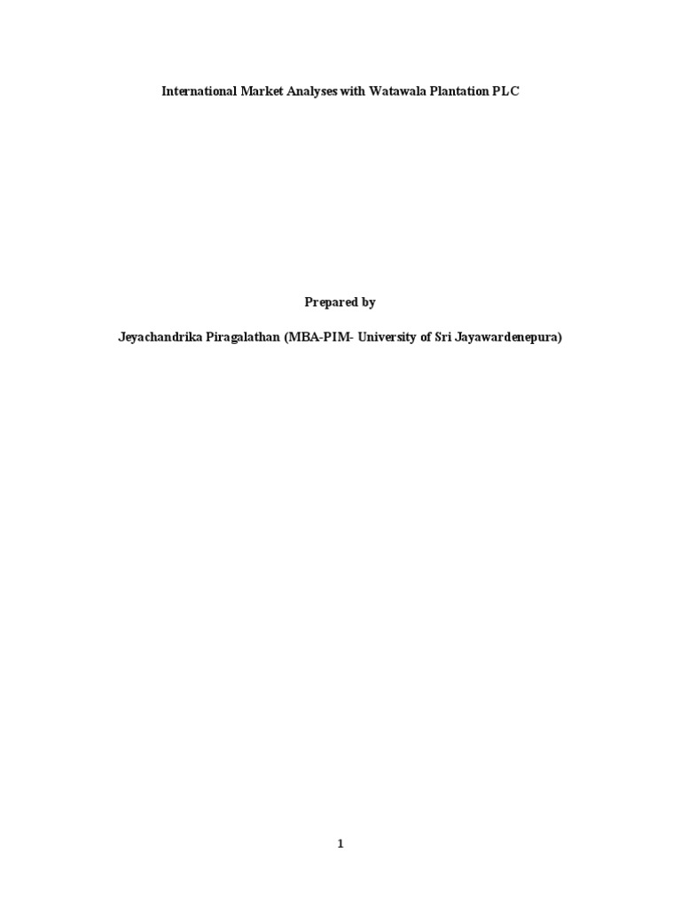 International Marketing Analyses | PDF | Tariff | Competitive Advantage