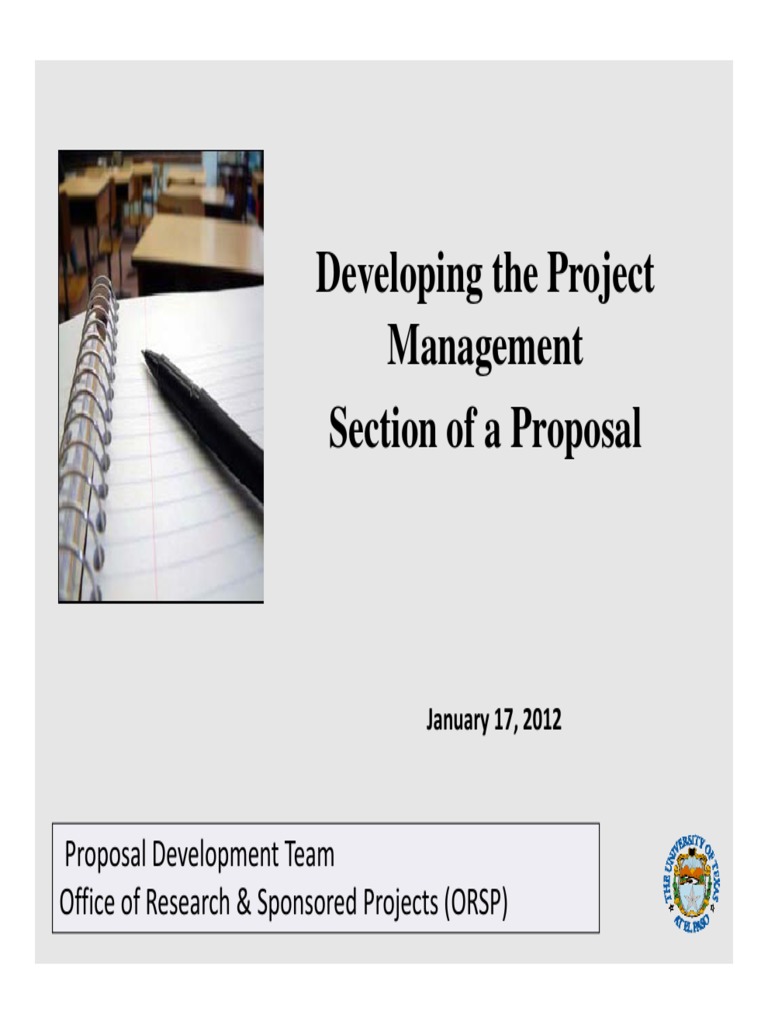 Developing The Project Management Section of A Proposal Section of A ...