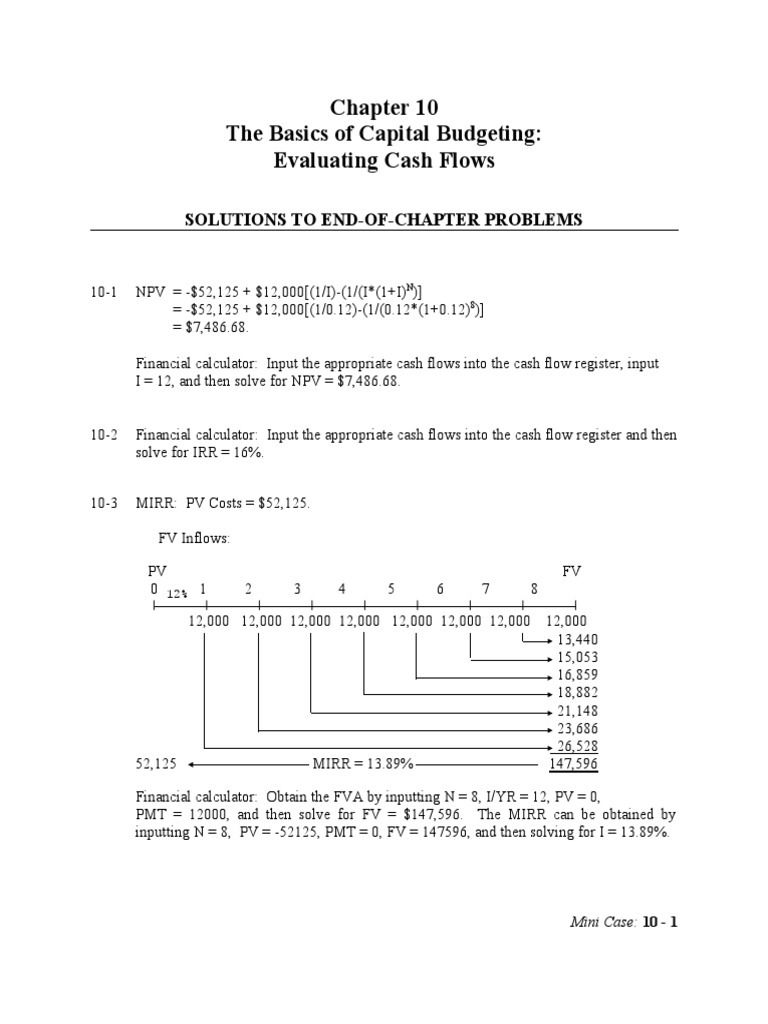 The Basics of Capital Budgeting: Evaluating Cash Flows: Solutions To End-Of-Chapter Problems ...