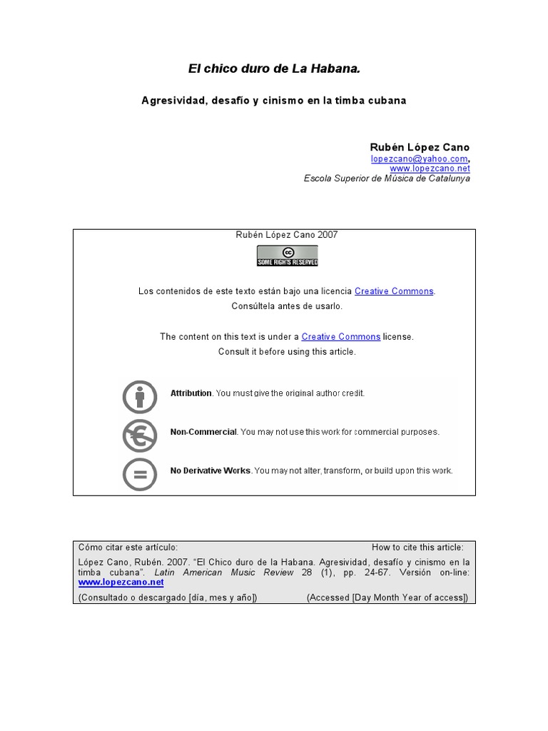 López Cano - Chico - Duro PDF | PDF | Ritmo | Cuba