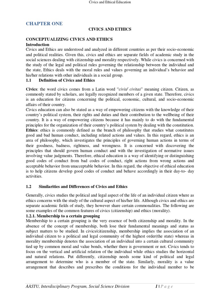 Civics Module 2009 PDF | PDF | Psychological Egoism | Morality