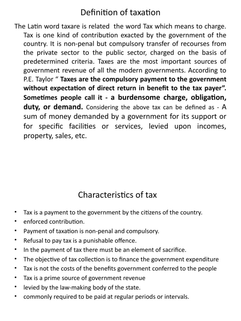 Defining Taxation: A Comprehensive Look at the Concept, Purposes, Types ...