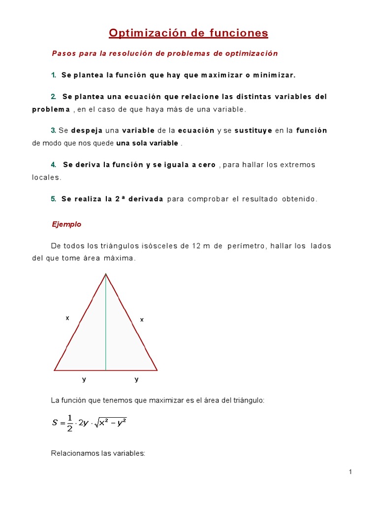 Optimizacion de Funciones | PDF | Triángulo | Optimización Matemática