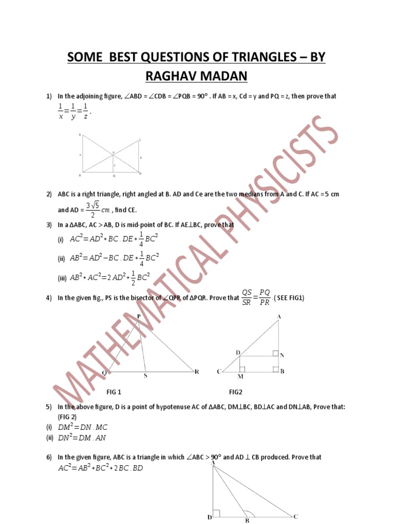 Triangle Geometry Problems | PDF | Triangle | Euclidean Geometry