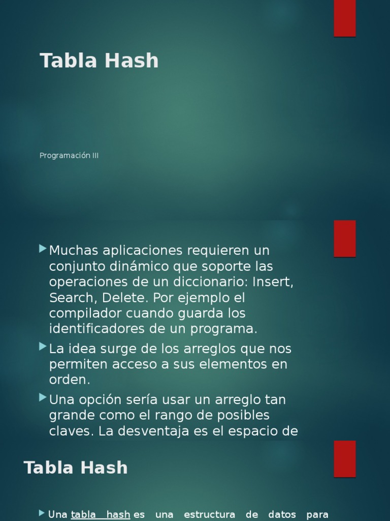 Tablas Hash | PDF | Estructura de datos de matriz | Ingeniería de software
