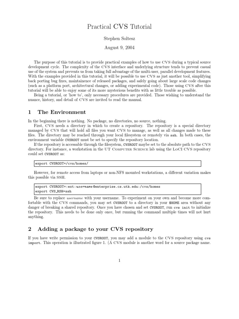 Practikal Tutorial CVS | PDF | Source Code | File System