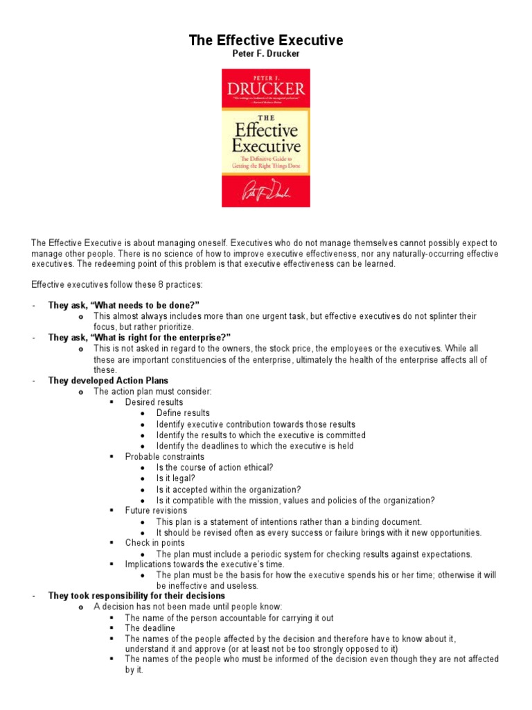 The Effective Executive | PDF | Decision Making | Information