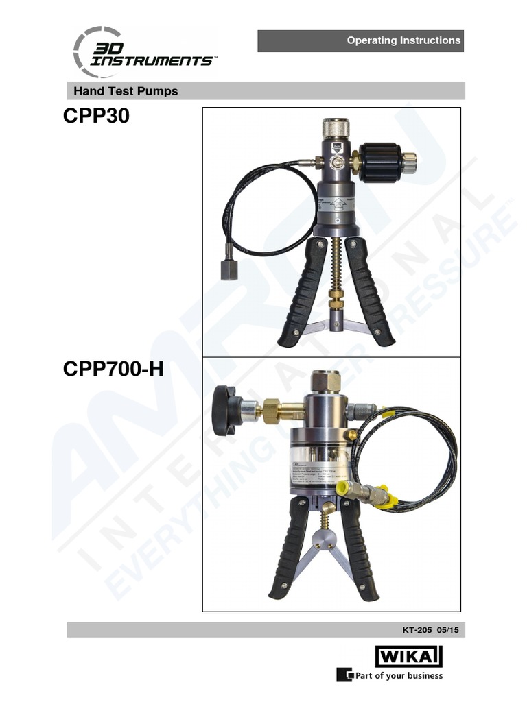 Hand Test Pumps: Operating Instructions | Download Free PDF | Valve | Pump