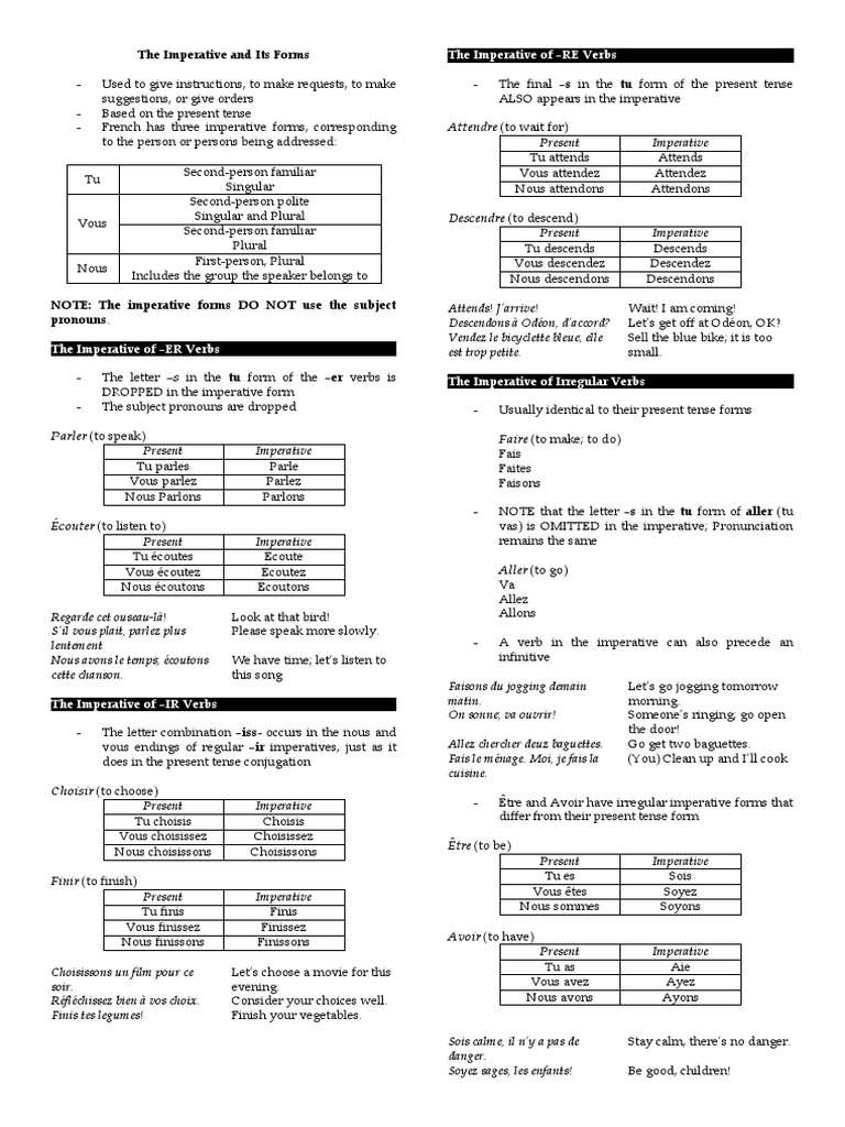 The Imperative and Its Forms | PDF | Cognitive Science | Grammar